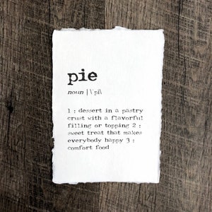 Pie Definition Print in Typewriter Font on 5x7, 8x10, 11x14 Handmade ...