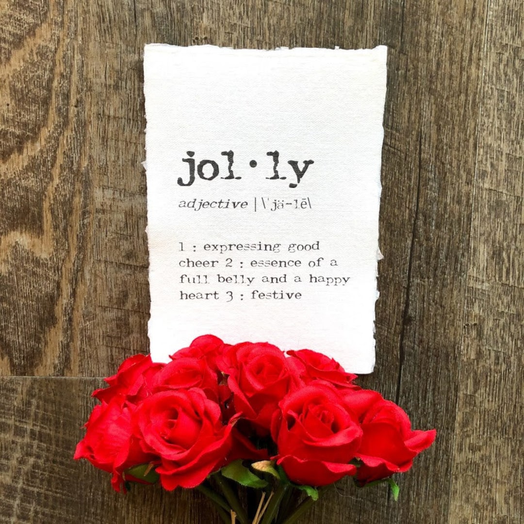 Jolly Definition Print in Typewriter Font on 5x7, 8x10, 11x14 Handmade ...