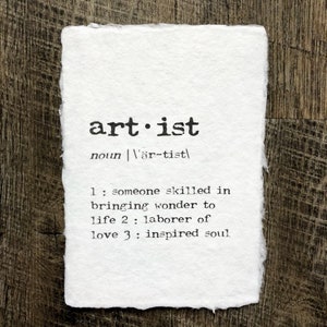 Artist Definition Print in Typewriter Font on 5x7 8x10 11x14 - Etsy