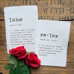 Lake Definition Print in Typewriter Font on 5x7, 8x10, 11x14 Handmade ...