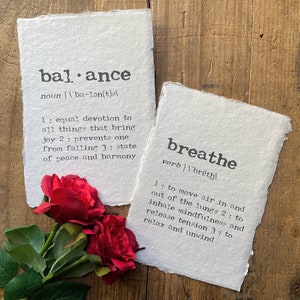 Balance Definition Print in Typewriter Font on 5x7, 8x10, 11x14 ...