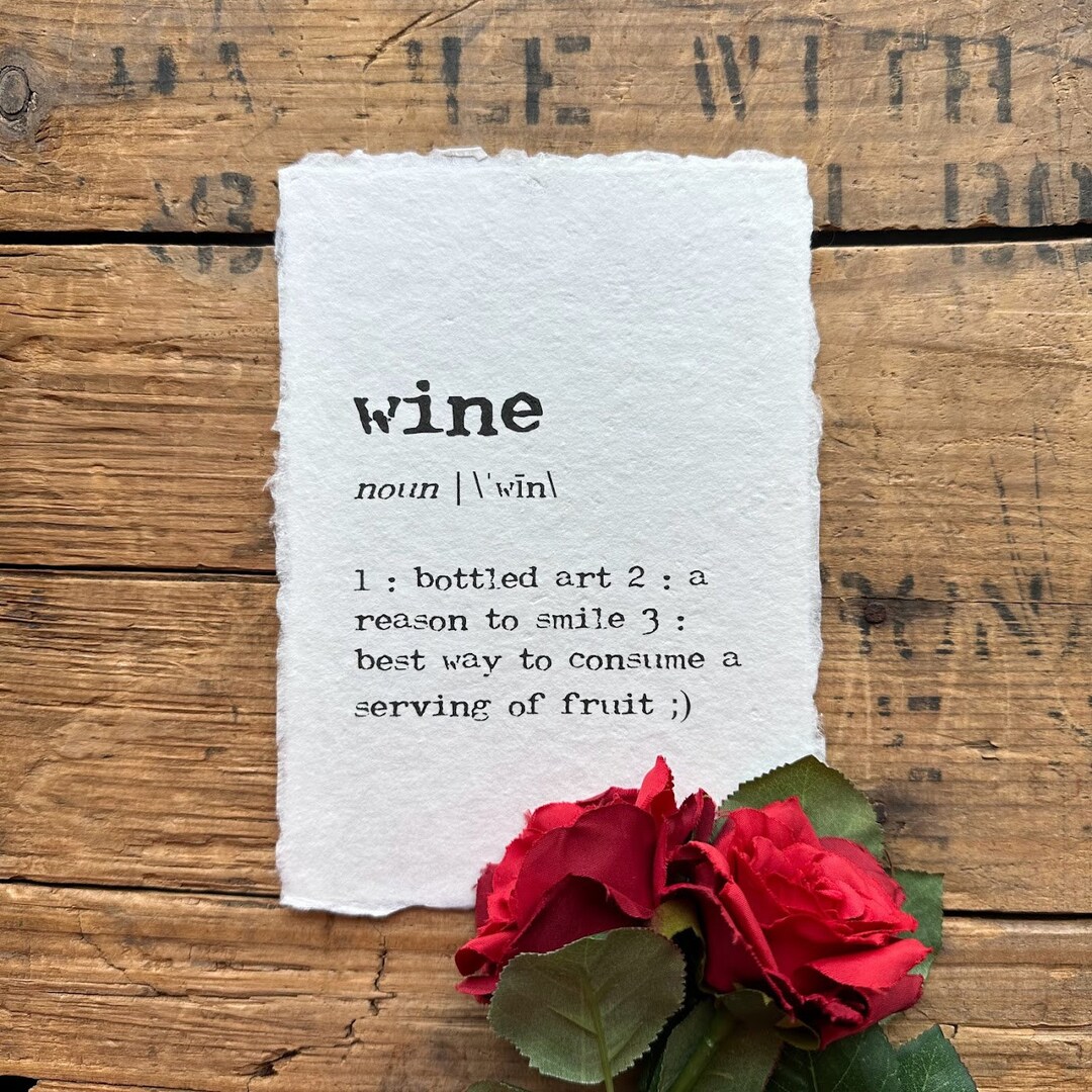 Wine Definition Print in Typewriter Font on 5x7, 8x10, 11x14 Handmade ...