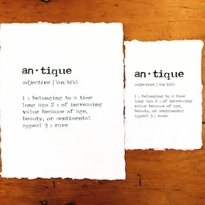 Antique Definition Print in Typewriter Font on 5x7 or 8x10 | Etsy