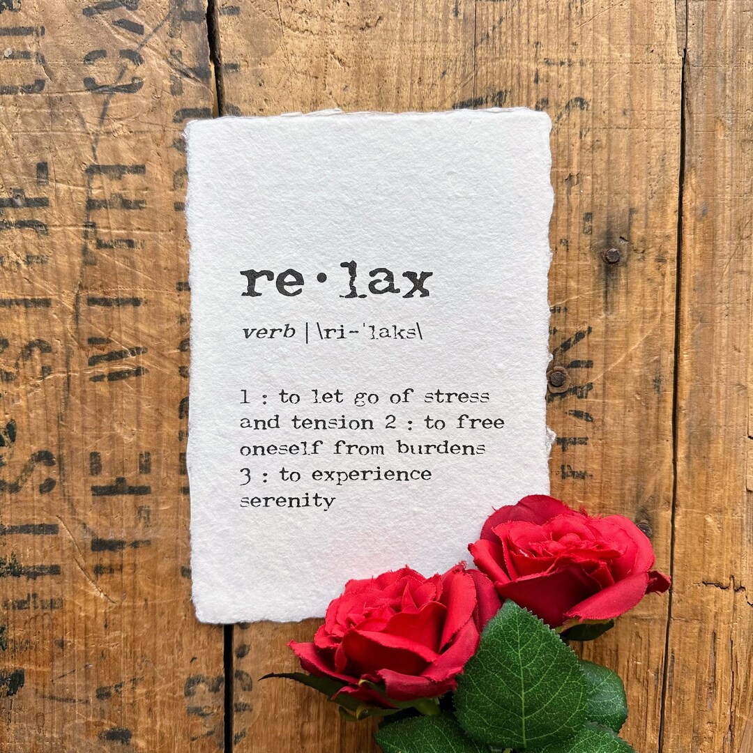 Relax Definition Print in Typewriter Font on 5x7, 8x10, 11x14 Handmade ...