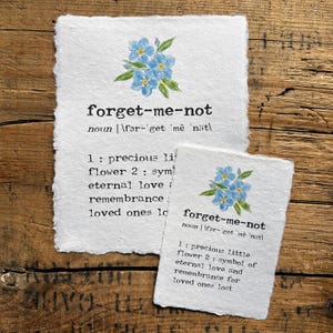 Forget-me-not Definition Print in Typewriter Font on Handmade Paper ...