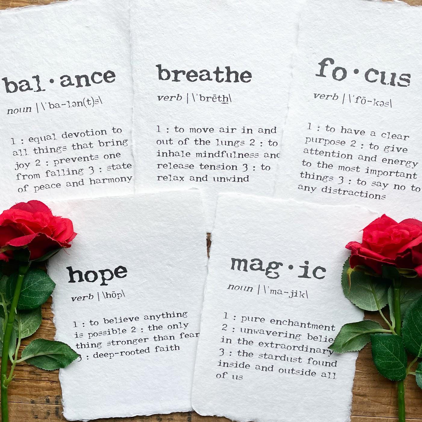 Custom Word Definition Print in Typewriter Font on Handmade Paper ...
