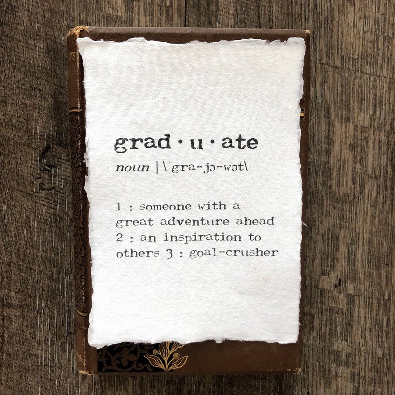 Graduate definition print in typewriter font on 5x7 or 8x10 | Etsy