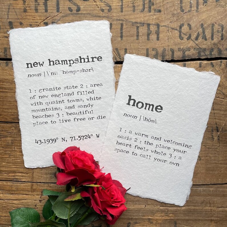 New Hampshire OR 603 Area Code Definition Print in Typewriter Font on ...