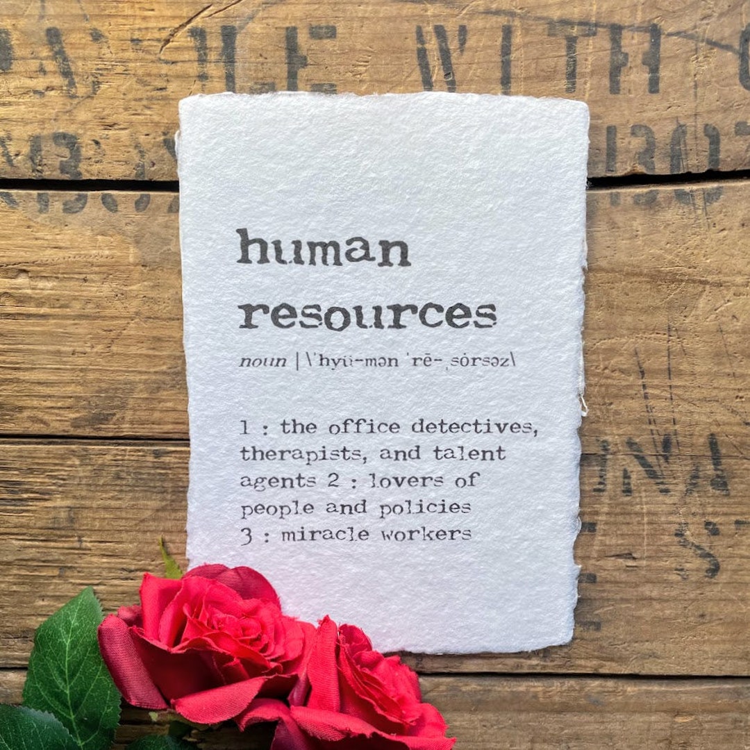 Human Resources Definition Print in Typewriter Font on 5x7, 8x10, 11x14 ...