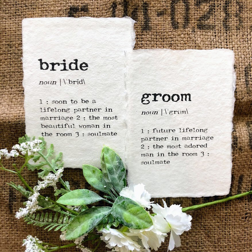 Bride definition print in typewriter font on 5x7 or 8x10 | Etsy