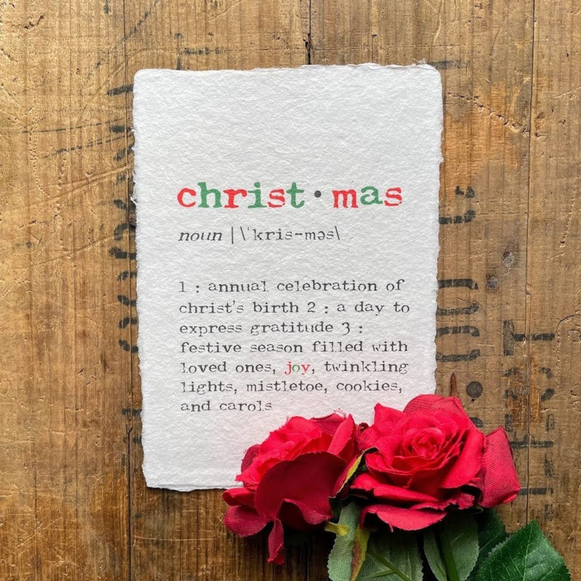Christmas Definition Print in Typewriter Font on 5x7 or 8x10 | Etsy