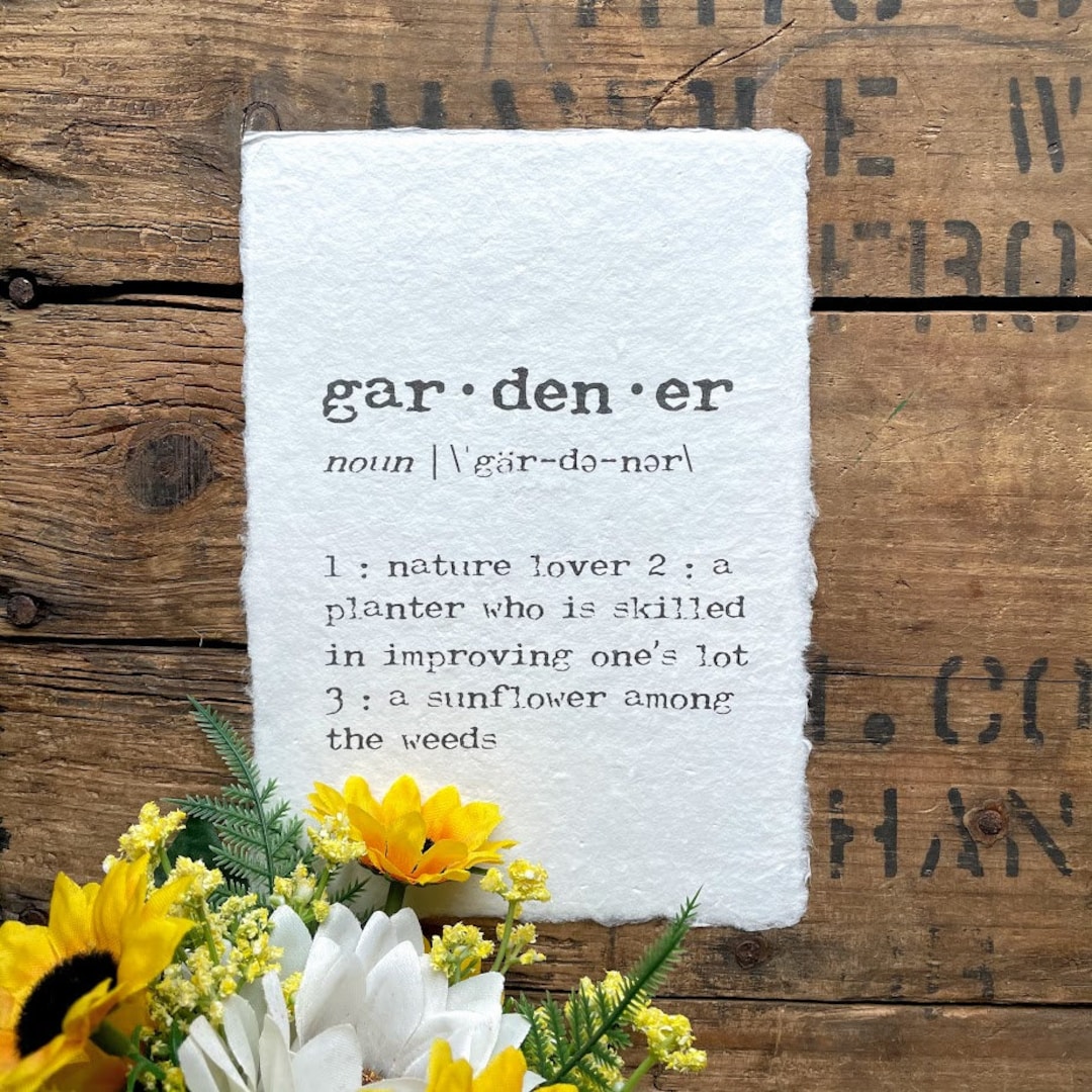 Gardener Definition Print in Typewriter Font on 5x7, 8x10, 11x14 ...