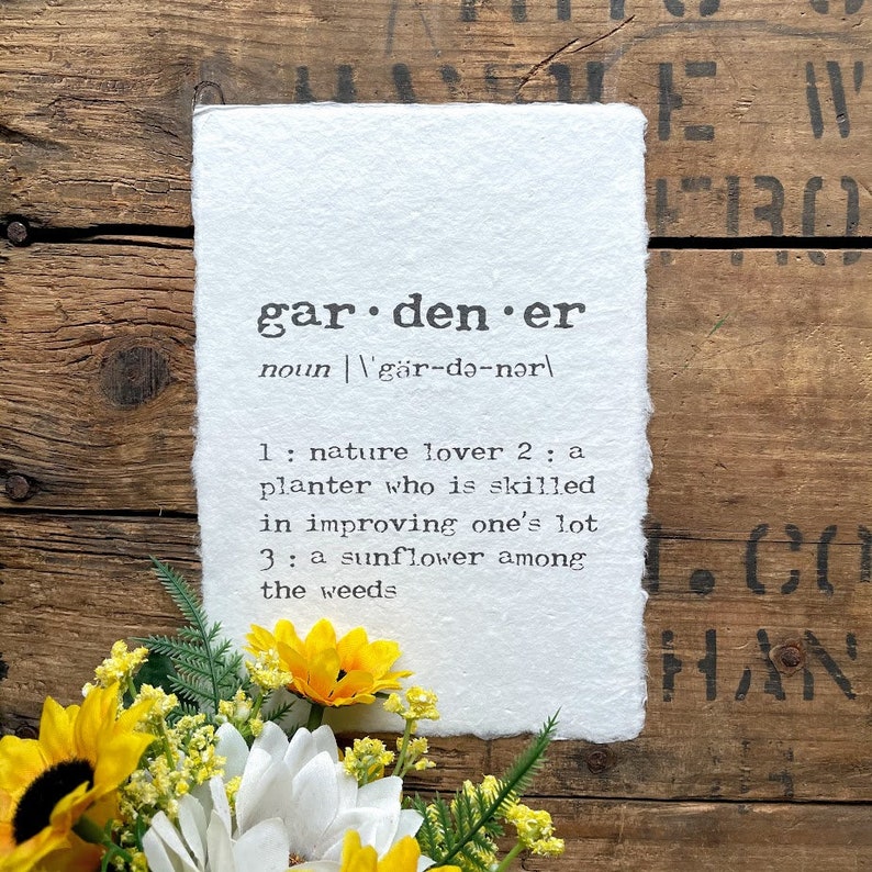 Gardener Definition Print in Typewriter Font on 5x7 or 8x10 | Etsy