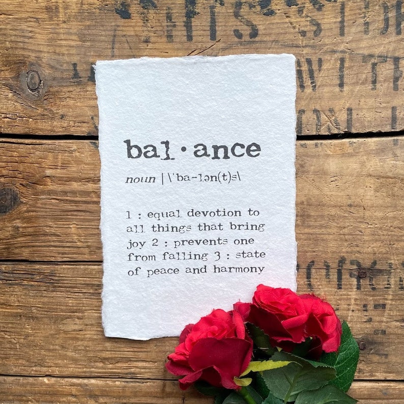 Balance Definition Print in Typewriter Font on 5x7 8x10 - Etsy