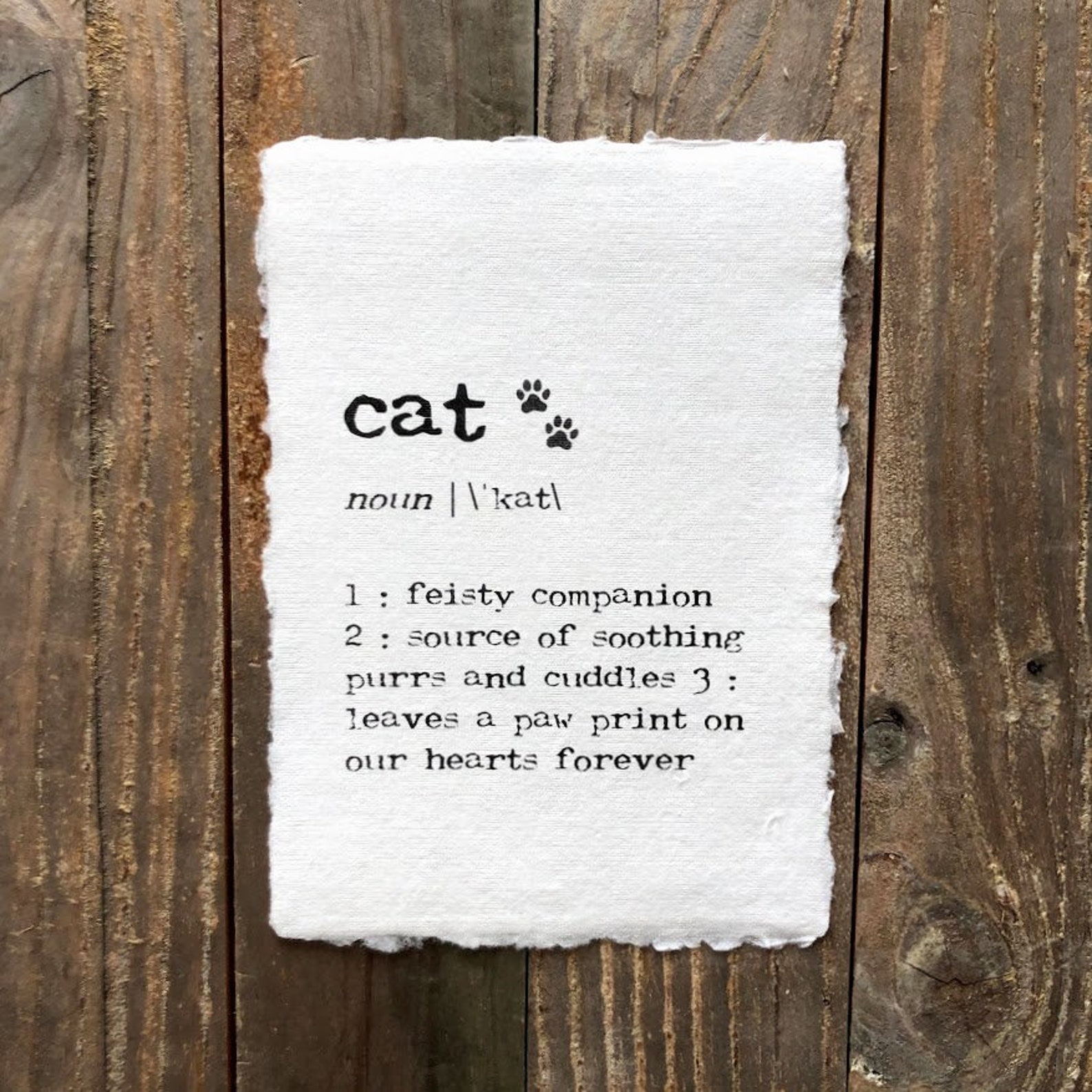 Cat Definition Print With Cat Paw Prints in Typewriter Font on - Etsy