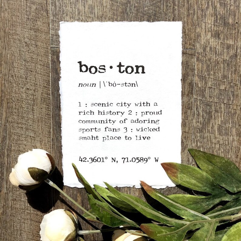 Boston Massachusetts Definition Print in Typewriter Font on 5x7, 8x10 ...