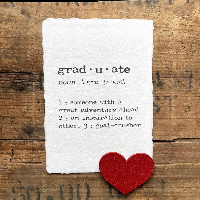 Graduate Definition Print in Typewriter Font on 5x7, 8x10, 11x14 ...