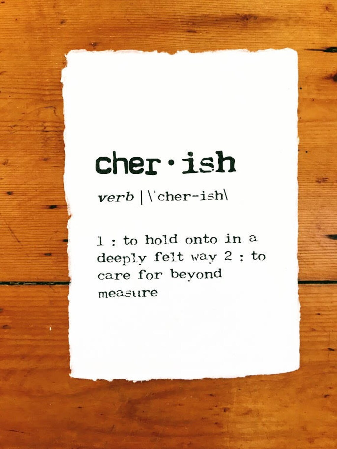 Cherish Definition Print in Typewriter Font on 5x7 or 8x10 | Etsy
