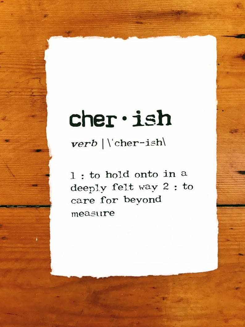 Cherish Definition Print in Typewriter Font on 5x7 or 8x10 - Etsy Canada