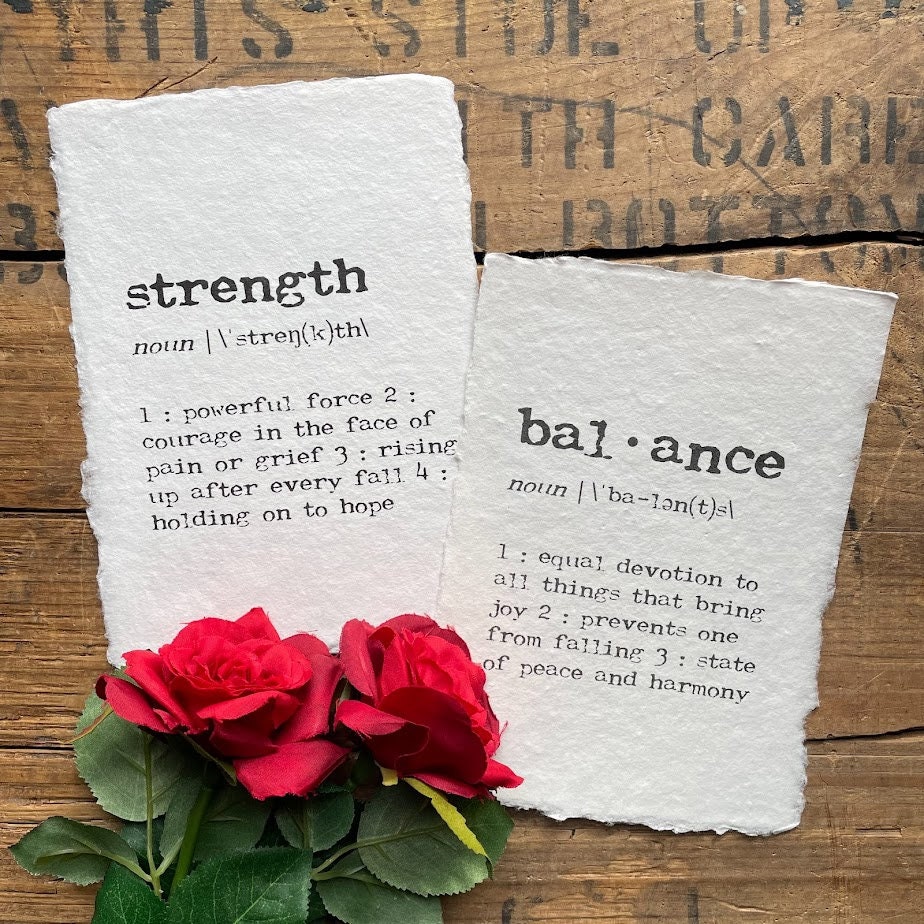Balance Definition Print in Typewriter Font on 5x7, 8x10, 11x14 ...