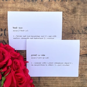 Graduate Definition Greeting Card in Typewriter Font With Envelope and ...