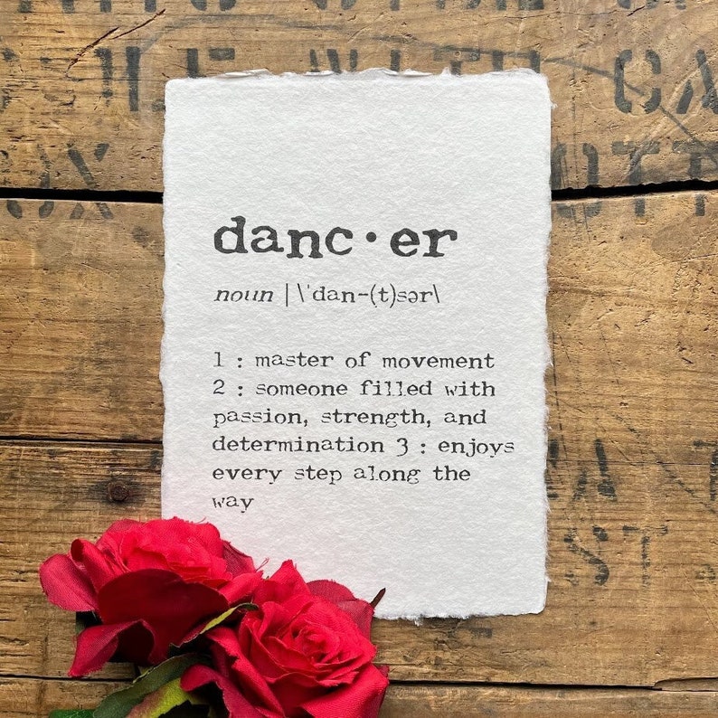 Dancer Definition Print in Typewriter Font on 5x7 8x10 11x14 - Etsy