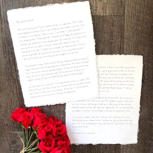 Custom love letter print on handmade paper in 5x7 or 8x10 | Etsy