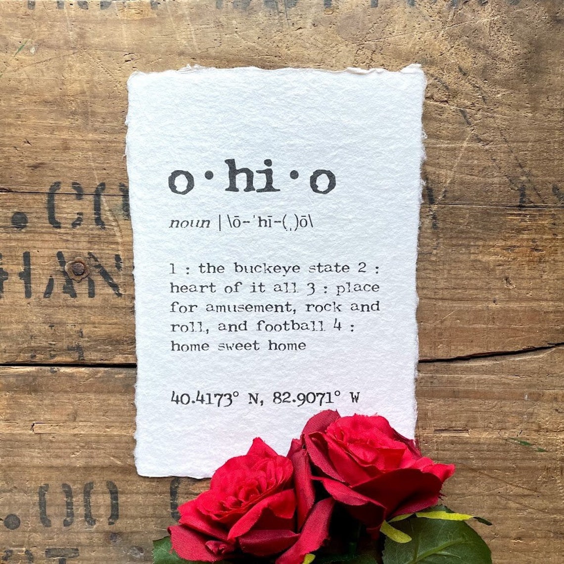 Ohio Definition Print in Typewriter Font on 5x7 or 8x10 | Etsy