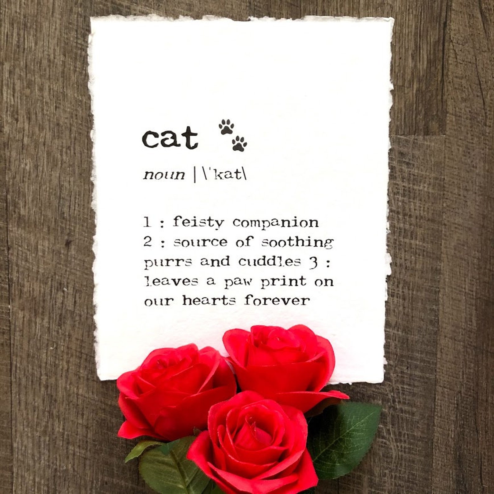 Cat Definition Print With Cat Paw Prints in Typewriter Font on - Etsy