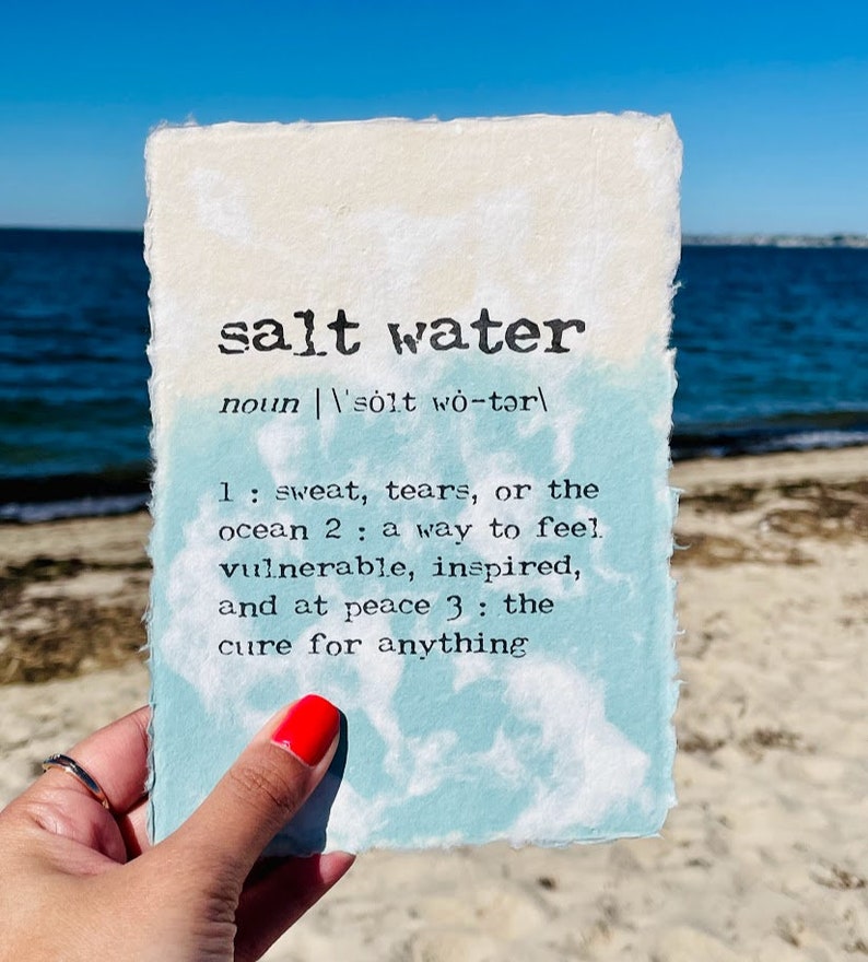 Beach Mermaid Ocean Salt Water or Custom Wave Paper - Etsy