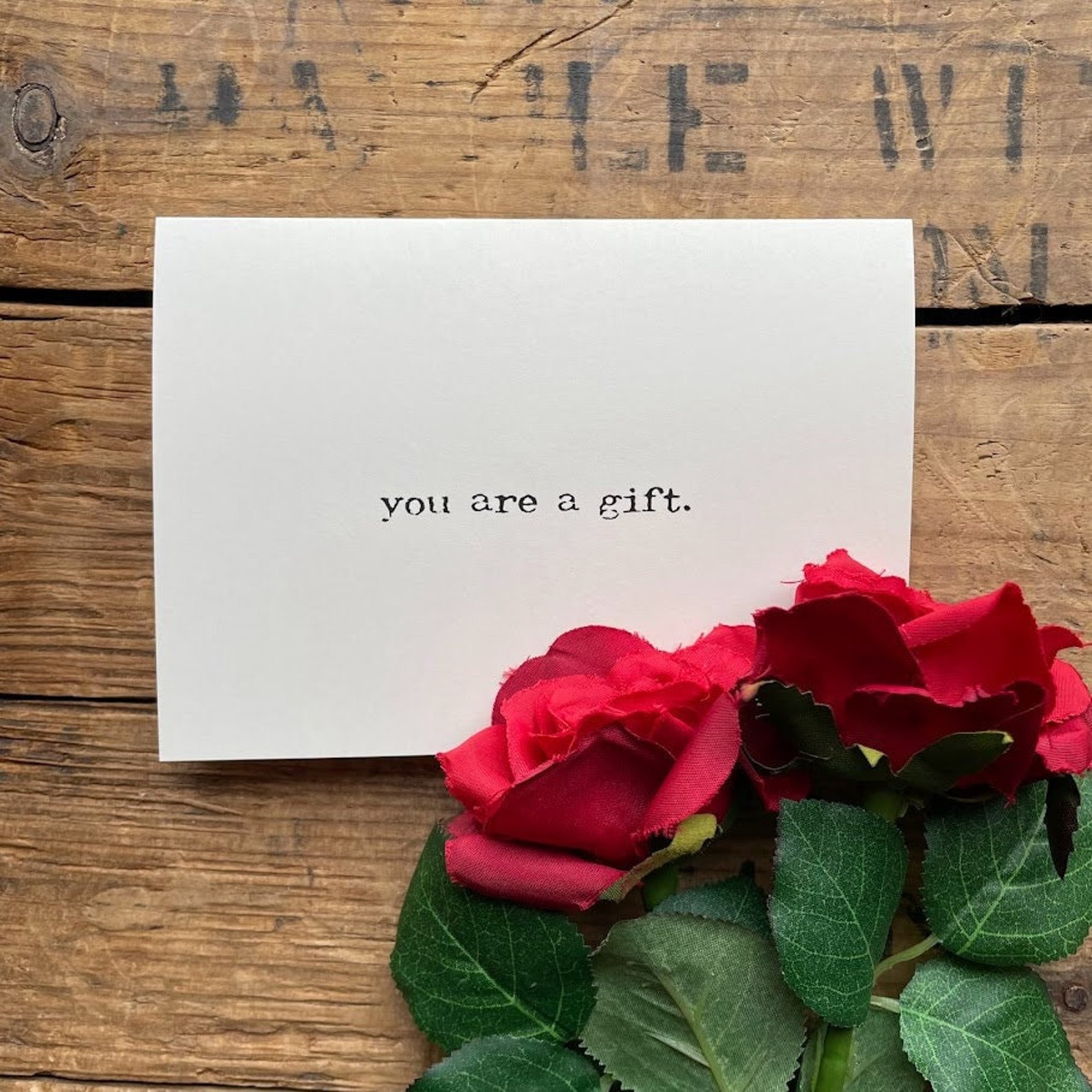 You Are a Gift Compliment Greeting Card in Typewriter Font With ...