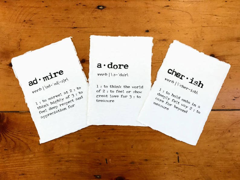 Cherish Definition Print in Typewriter Font on 5x7, 8x10, 11x14 ...