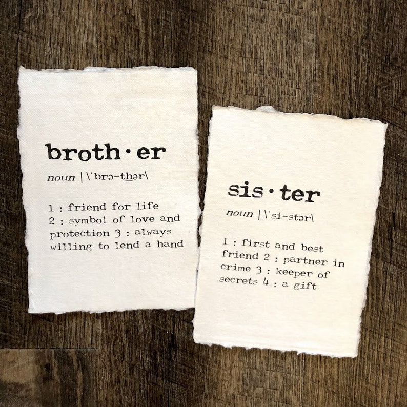 Brother definition print in typewriter font on 5x7 or 8x10 | Etsy