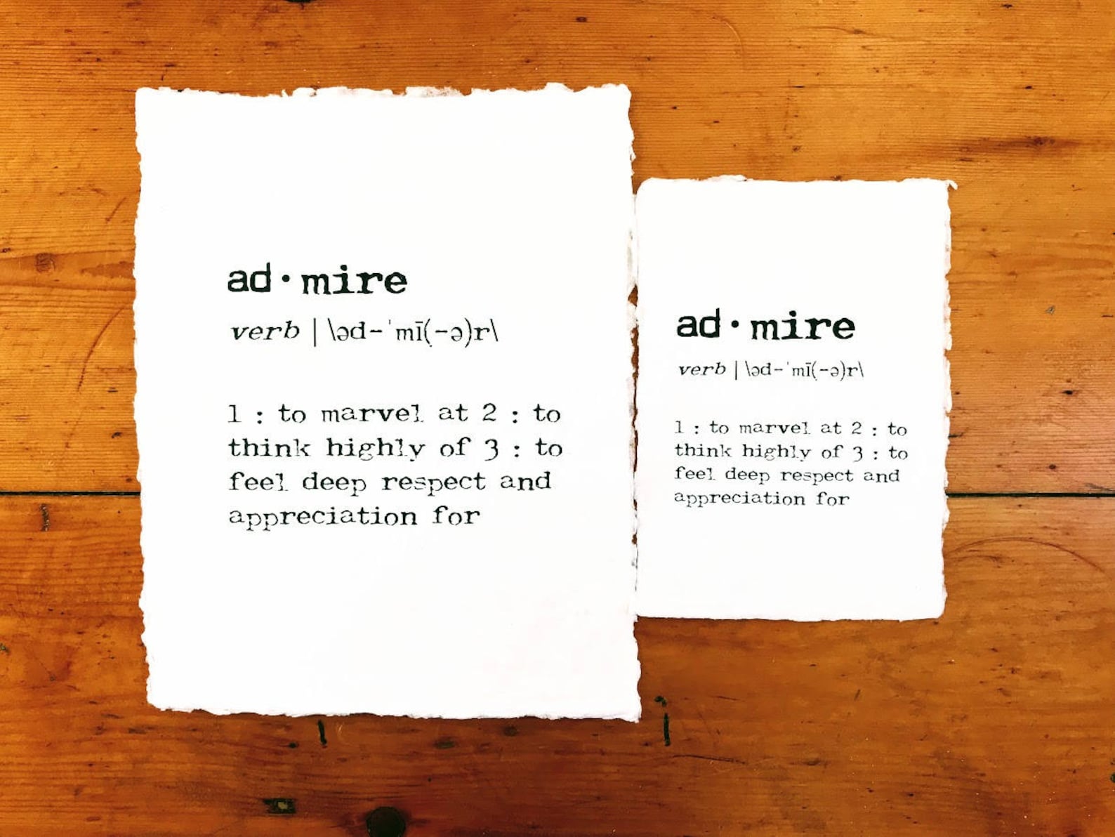 Admire Definition Print in Typewriter Font on 5x7 or 8x10 | Etsy