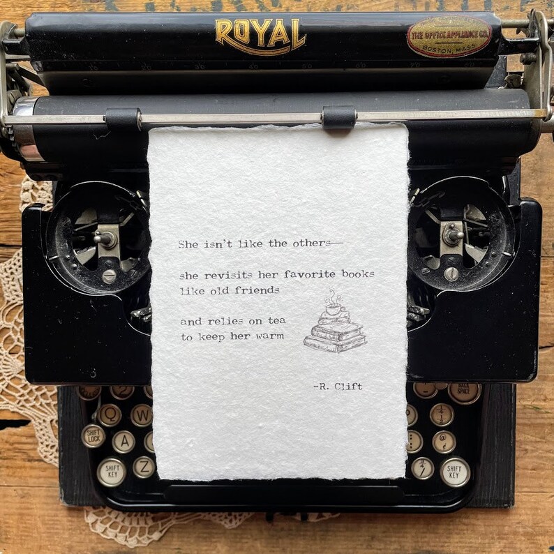 Books and Tea Poem by R. Clift in Typewriter Font on 5x7 - Etsy
