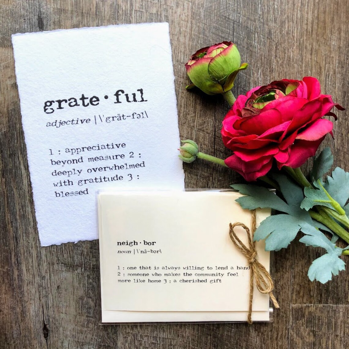 Neighbor Definition Greeting Card in Typewriter Font With - Etsy