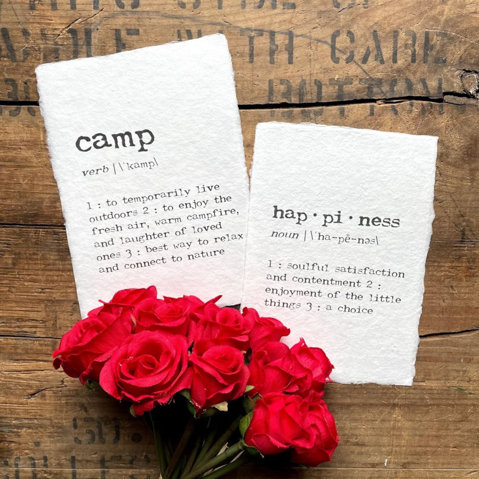 Camp Definition Print in Typewriter Font on 5x7, 8x10, 11x14 Handmade ...