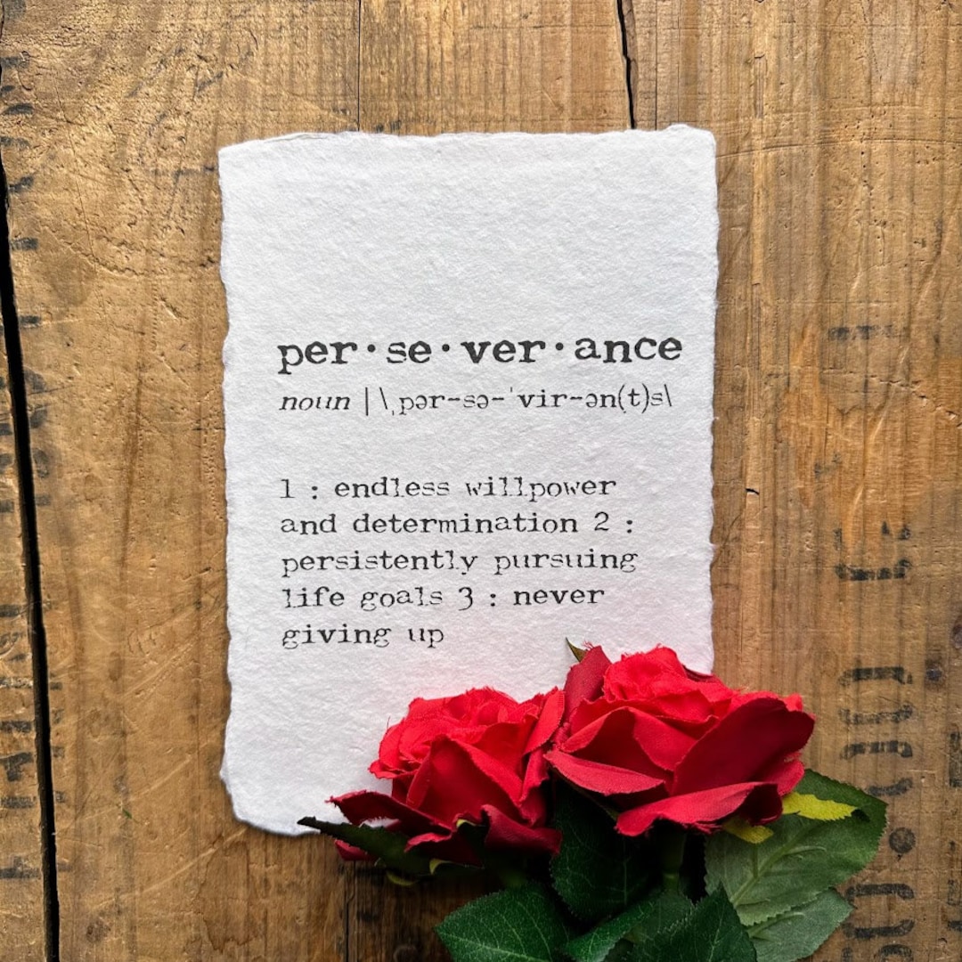 Perseverance Definition Print in Typewriter Font on 5x7, 8x10, 11x14 ...