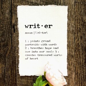 Writer Definition Print in Typewriter Font on 5x7, 8x10, 11x14 Handmade ...