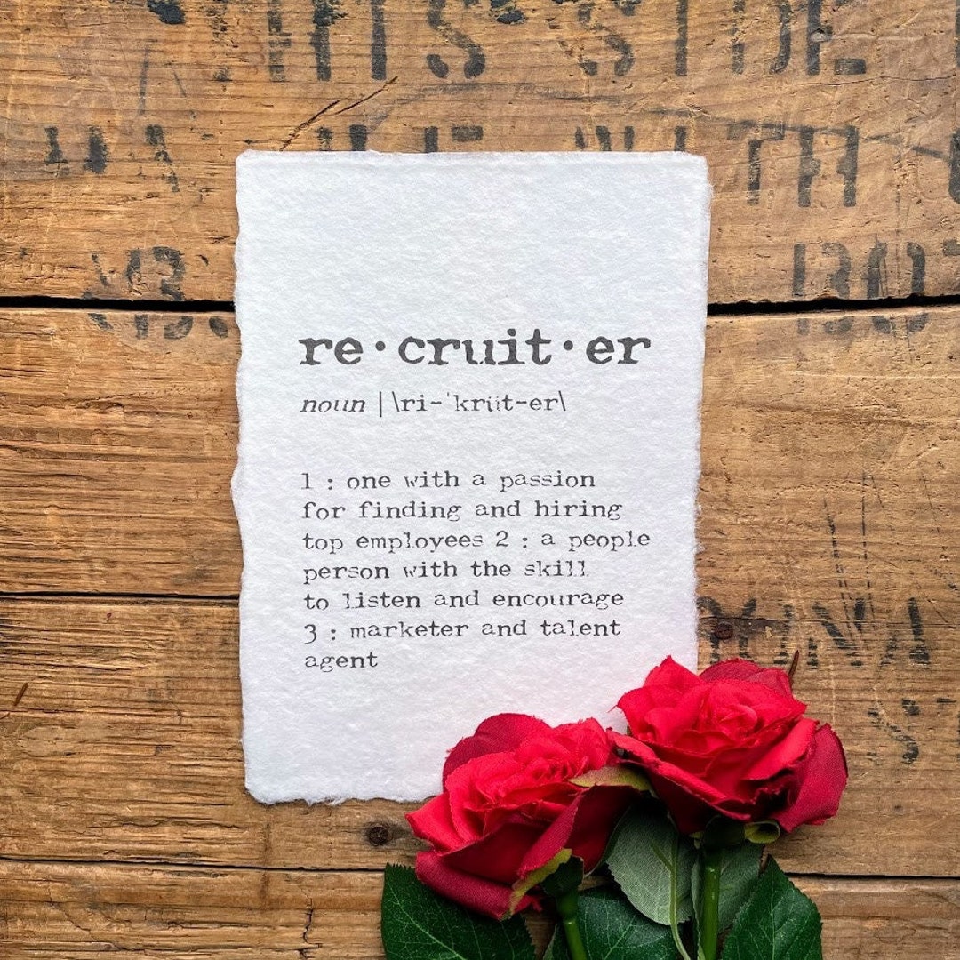 Recruiter Definition Print in Typewriter Font on 5x7, 8x10, 11x14 ...
