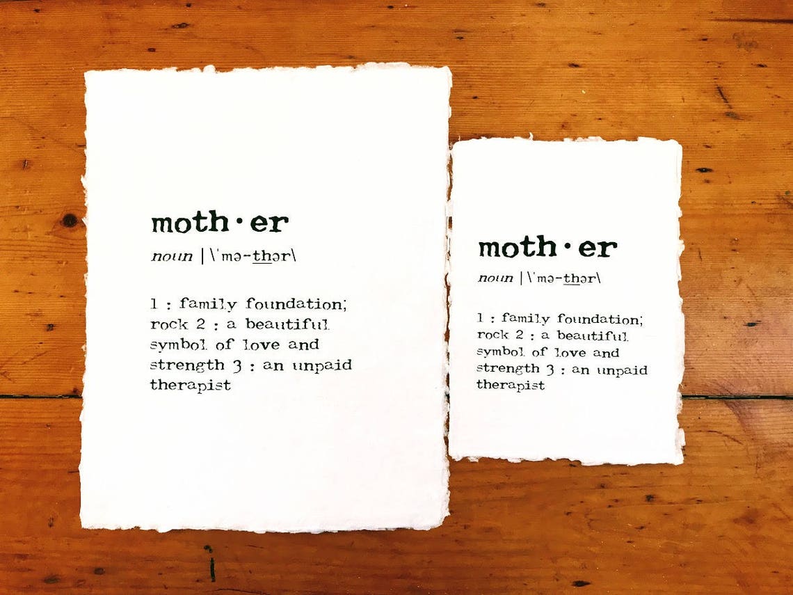 Mother Definition Print in Typewriter Font on 5x7 or 8x10 | Etsy