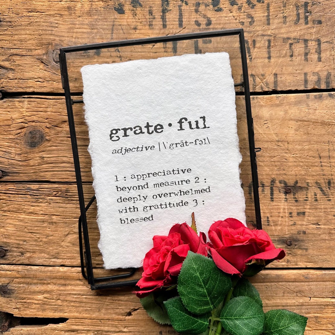 Grateful Definition Print in Typewriter Font on 5x7, 8x10, 11x14 ...