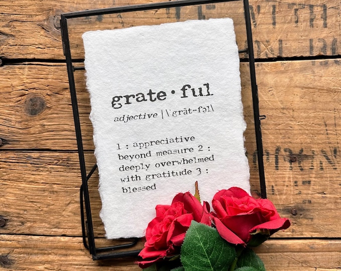 Grateful Definition Print in Typewriter Font on 5x7, 8x10, 11x14 ...