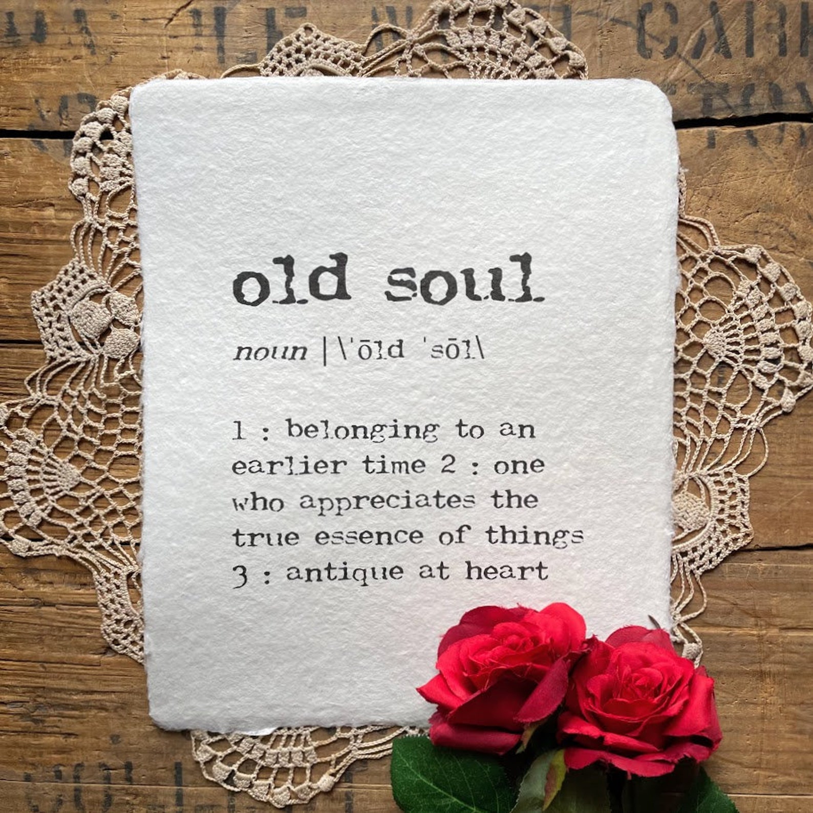 Old Soul Definition Print in Typewriter Font on 5x7, 8x10, 11x14 ...