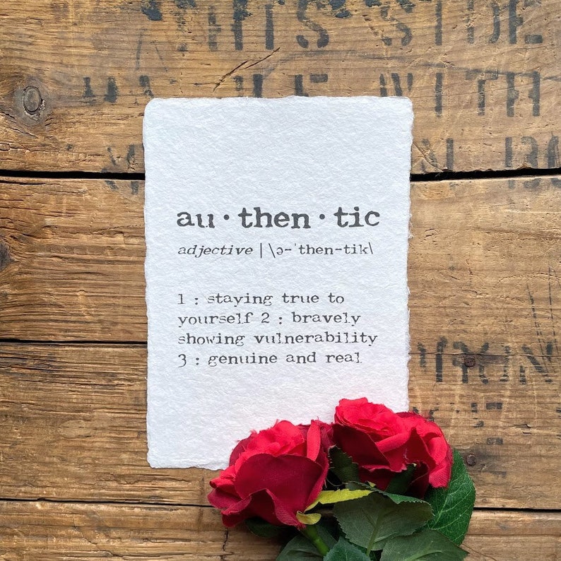 Authentic Definition Print in Typewriter Font on 5x7 8x10 - Etsy