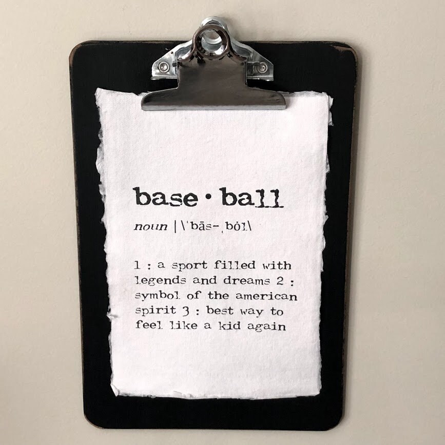 Baseball Definition Print in Typewriter Font on 5x7, 8x10, 11x14 ...