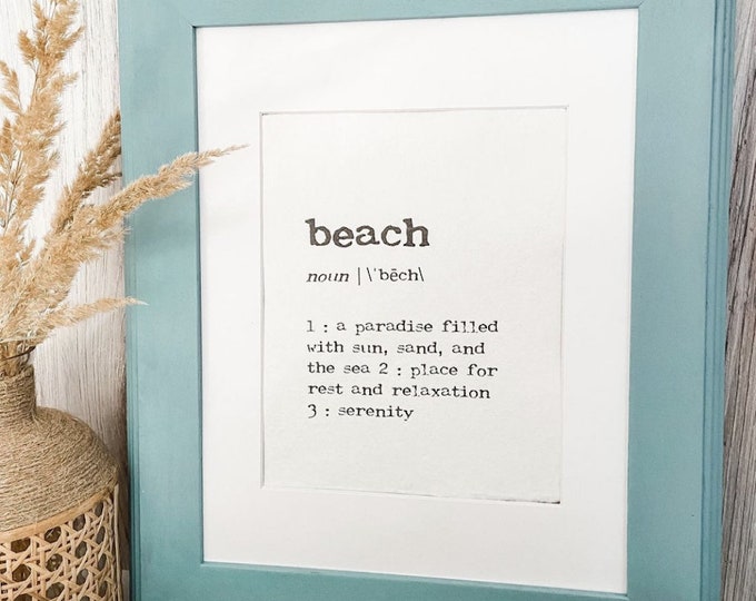 Beach Definition Print in Typewriter Font on 5x7, 8x10, or 11x14 ...