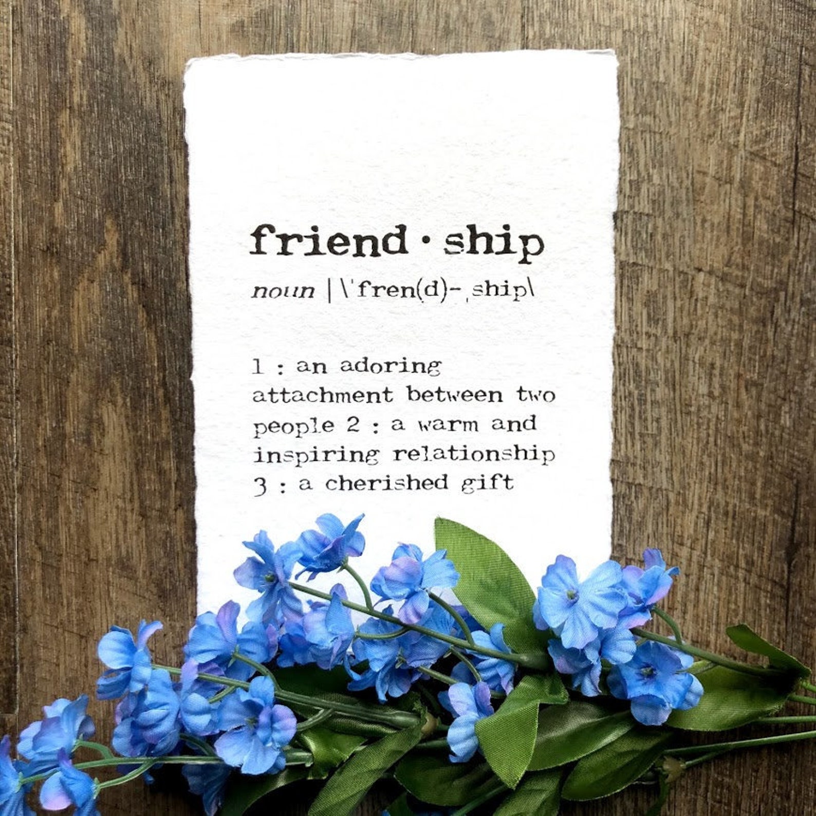 Friendship definition print in typewriter font on 5x7 or 8x10 | Etsy