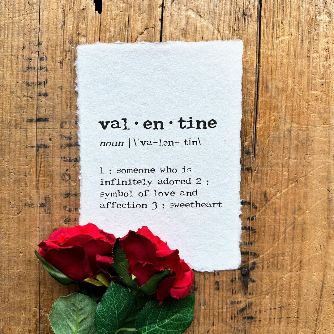 Valentine Definition Print in Typewriter Font on 5x7, 8x10, 11x14 ...
