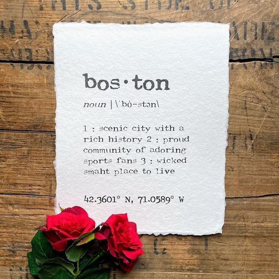 Boston Massachusetts Definition Print in Typewriter Font on | Etsy